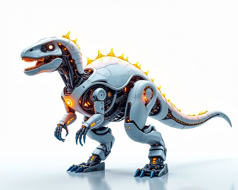 A Robotic Dinosaur Features Advanced Technology and Glowing Elements ...