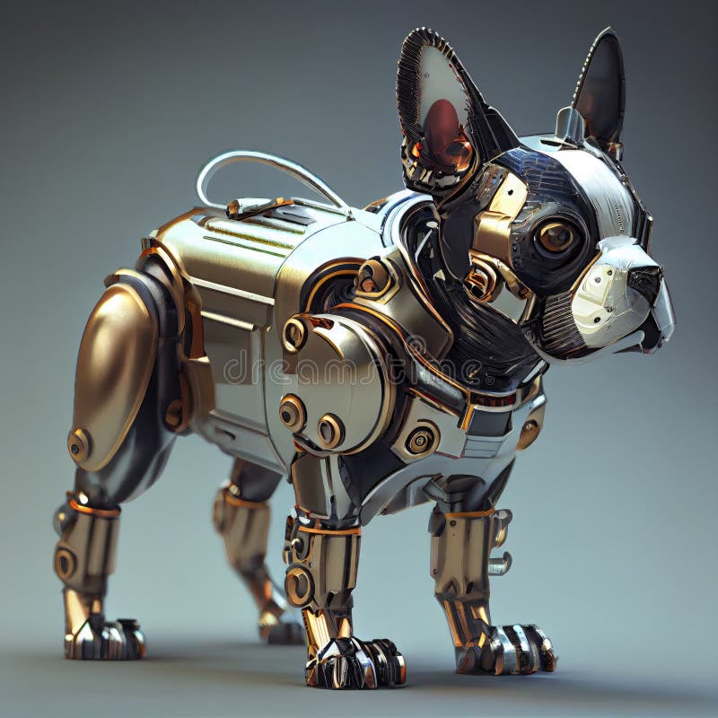 Robotic Dog with Metallic Frame for Futuristic Designs. Stock ...