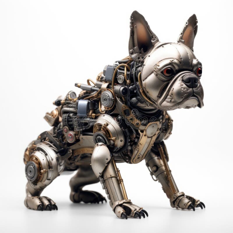 Intricate Mechanical Robot Dog with Detailed Metal Design and Sharp ...