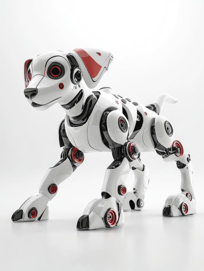 White Robot Dog on White Surface Stock Photo - Image of modern, fiction ...
