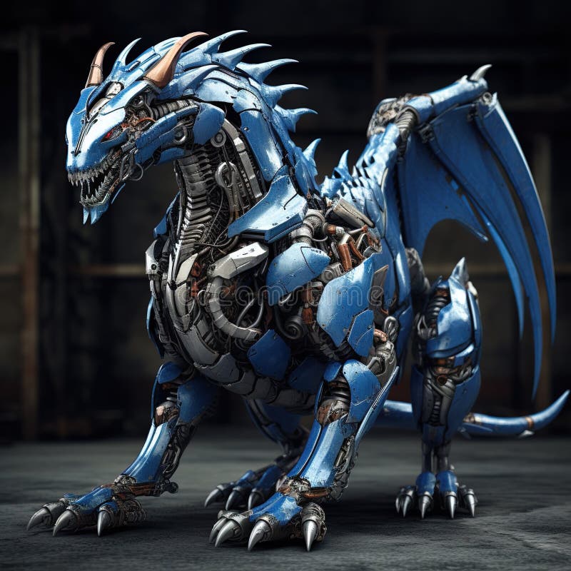 Robotic Dragon, Symbol of 2024. Fantasy Stock Image - Image of danger, robotic: 287912107