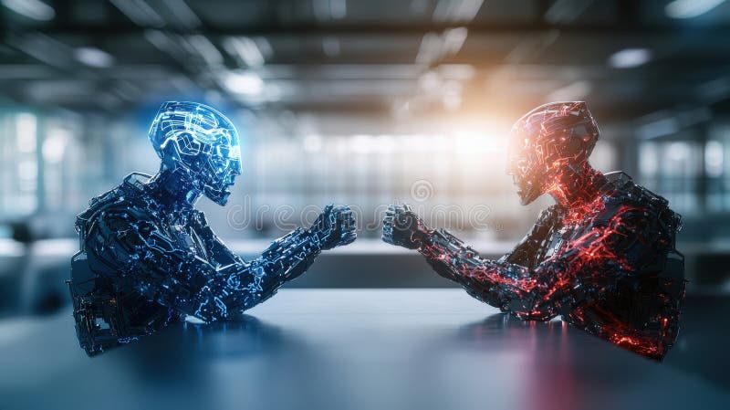 Robotic Duel Futuristic Battle of Artificial Intelligence Tech Lab ...