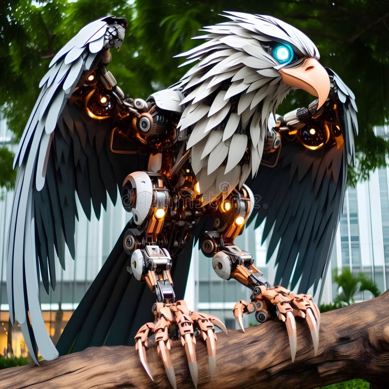 Robotic eagle stock illustration. Illustration of sculpture - 303894256