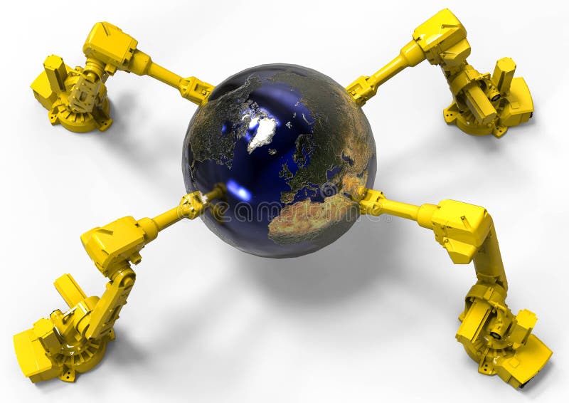 Robotic Earth stock illustration. Illustration of earth - 92415954