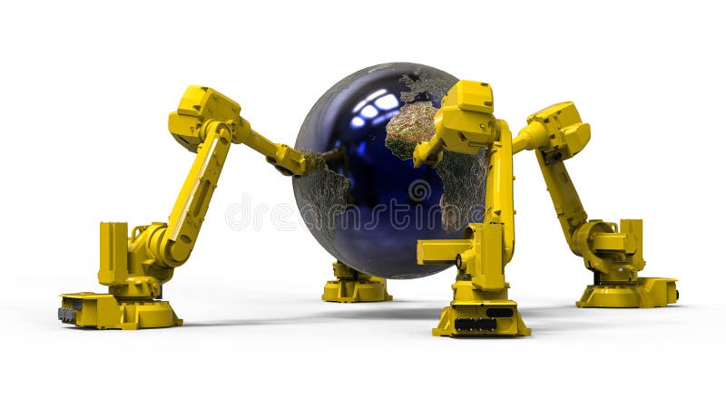 Robotic Earth stock illustration. Illustration of computer - 92415960