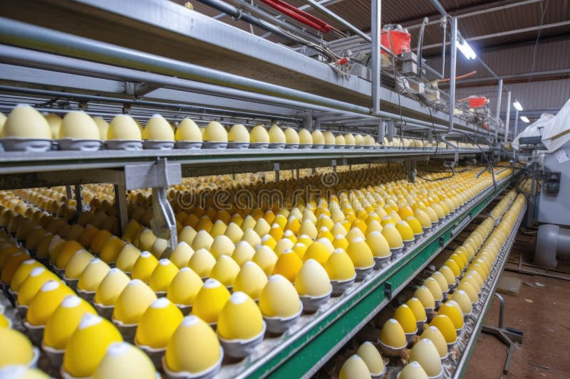 Robotic Egg Collection System in a Poultry Farm Stock Image - Image of ...