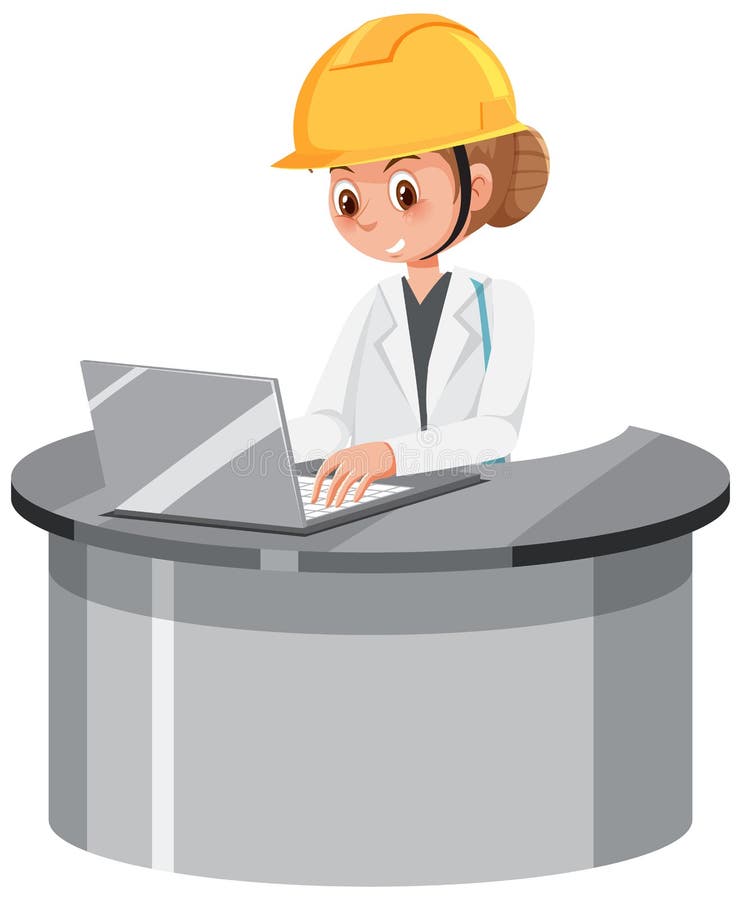 A Robotic Engineer Controlling Machine Stock Vector - Illustration of ...