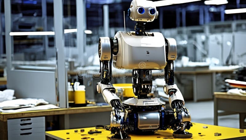 Robotic Engineer in Industrial Setting Stock Photo - Image of bipedal ...