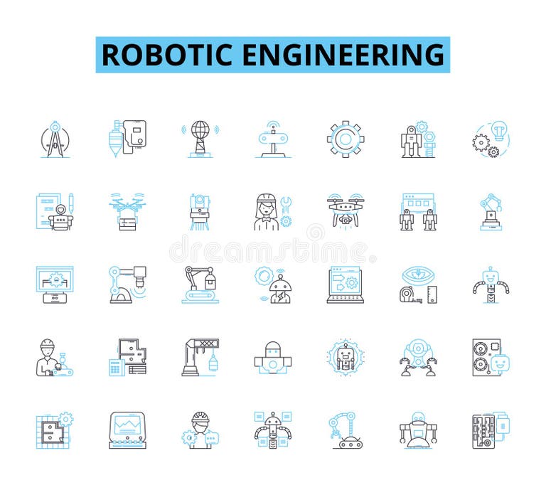 Robotic Engineering Linear Icons Set. Automation, Robotics, Innovation ...