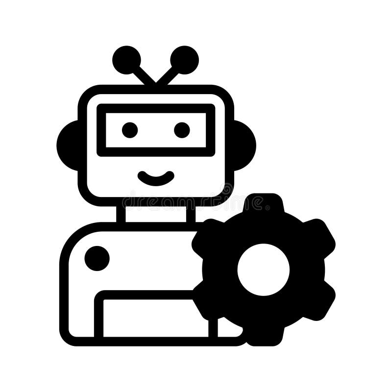 Robotic Engineering, Robot Setting Icon Design Stock Illustration ...