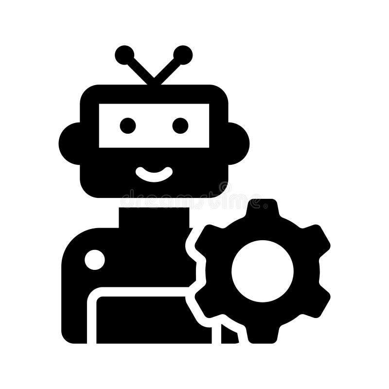 Robotic Engineering, Robot Setting Icon Design Stock Illustration ...