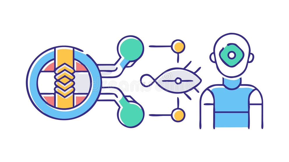 Robotic Eye Data Interface, Advanced Human-Machine Interaction, Vector ...