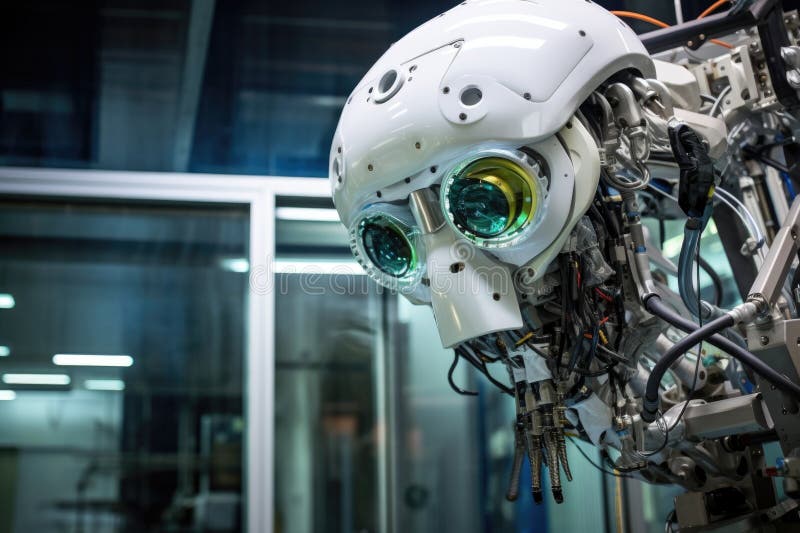 A Robotic Eye of a Humanoid Robot in a Technology Research Lab Stock ...