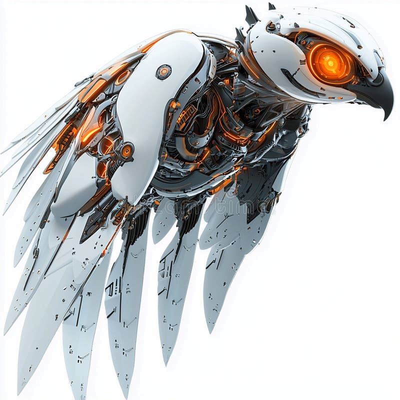 Robotic Falcon Artificial Intelligence Concept Art Design Isolated on ...