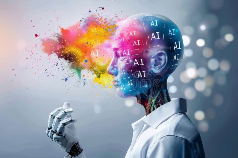 Robotic Figure with AI Brain, Illustrating the Synergy between Robotics ...