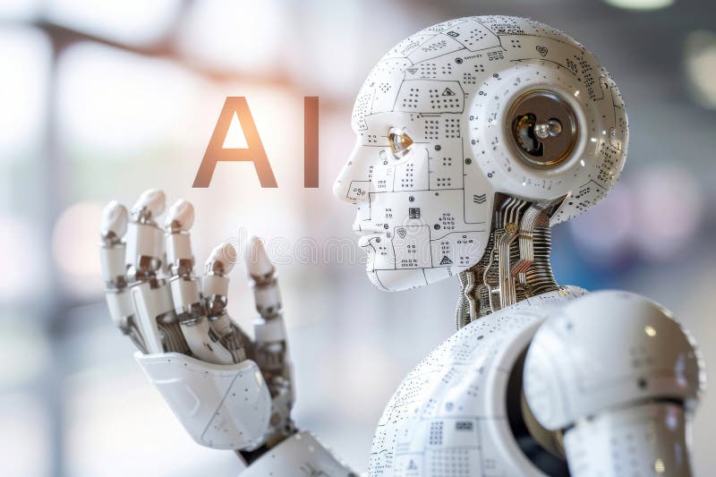 Robotic Figure with AI Brain, Illustrating the Synergy between Robotics ...