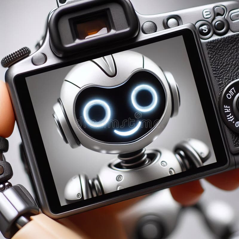 Robotic Figure Captured on Camera Screen, High-tech Concept Stock Photo ...