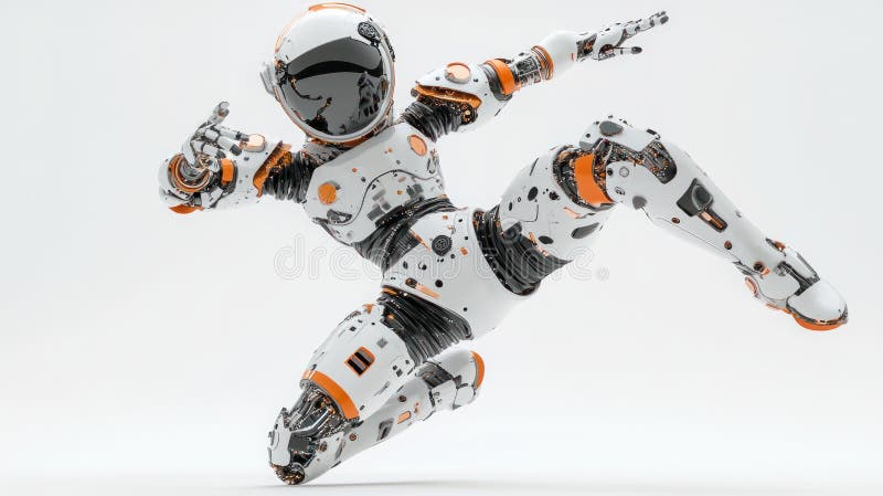 A Robotic Figure in a Dynamic Pose, Showcasing Advanced Technology and ...