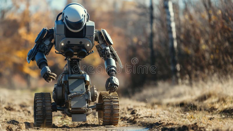 Autonomous Robot Explorer in Natural Terrain Stock Image - Image of ...