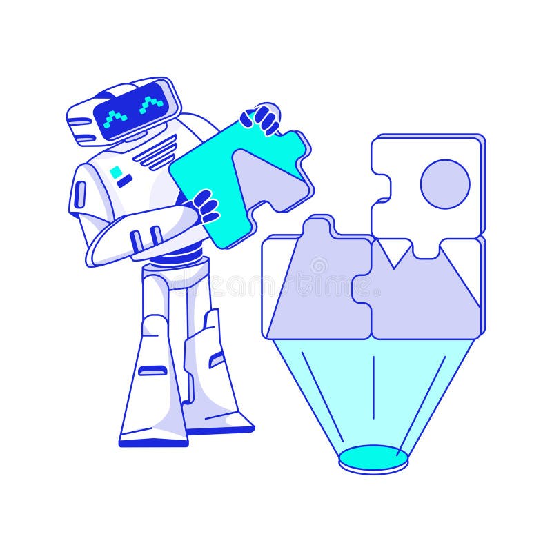 Artificial Intelligence Robot Assembles a Complex Puzzle Stock Photo ...