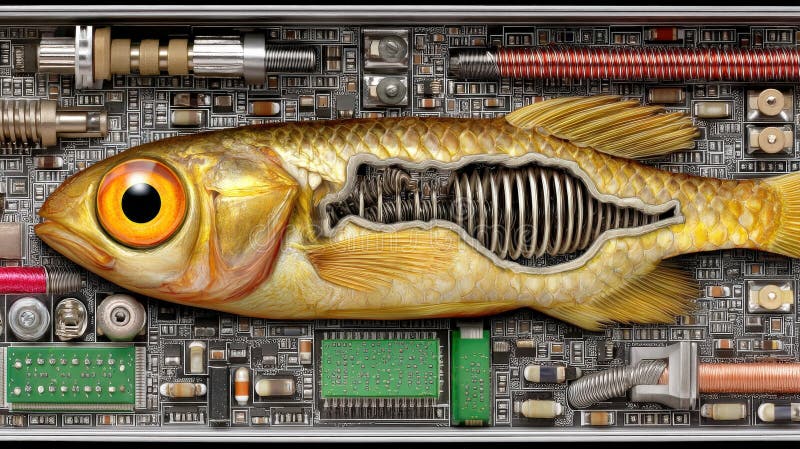 Robotic Fish Displayed in Mechanical Cross Section with Visible ...
