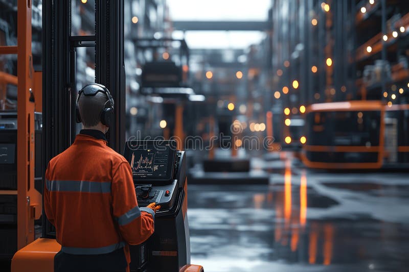 Robotic Forklift Operator Analyzes Logistics in Modern Automated ...