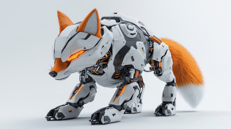 A Robotic Fox Showcasing Advanced Technology and Design, Blending ...