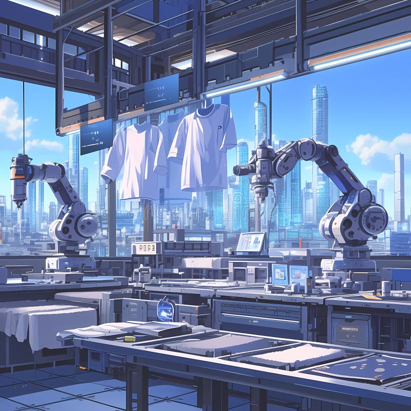 Robotic Future Workshop - High-Tech Industrial Setting Stock Image ...