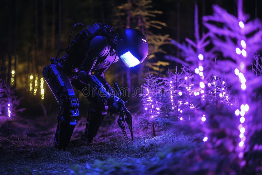 A Robotic Gardener Pruning a Forest of Bioengineered Trees that Glow at ...