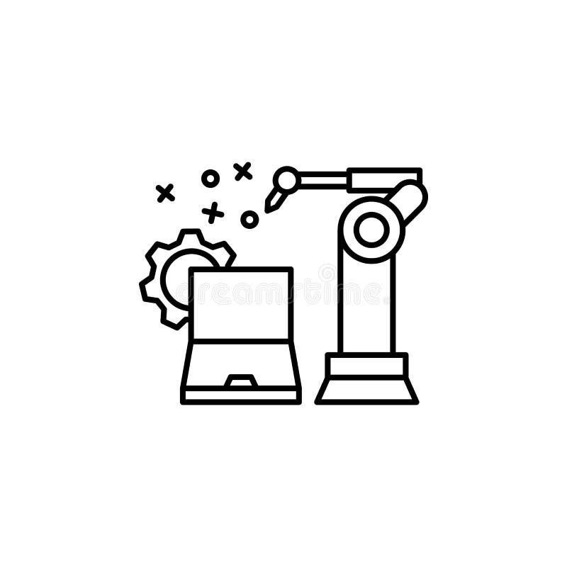 Robotic Gear Computer Icon. Element of Manufacturing Stock Illustration ...