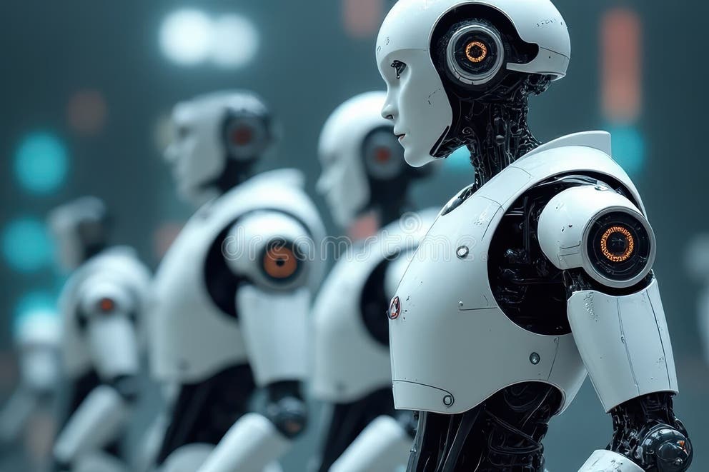 Robotic Gestures in Modern Art Stock Illustration - Illustration of ...