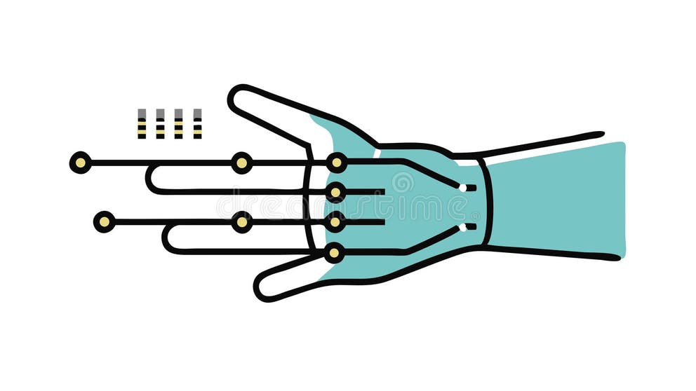 Robotic Glove, Advanced Haptic Feedback, Vector Design Generative AI ...