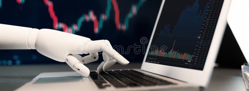 Robotic Hand Analyzing Financial Data on Stock Exchange. Trailblazing ... Robotic Hand Analyzing Financial Data on Stock Exchange. Trailblazing ...