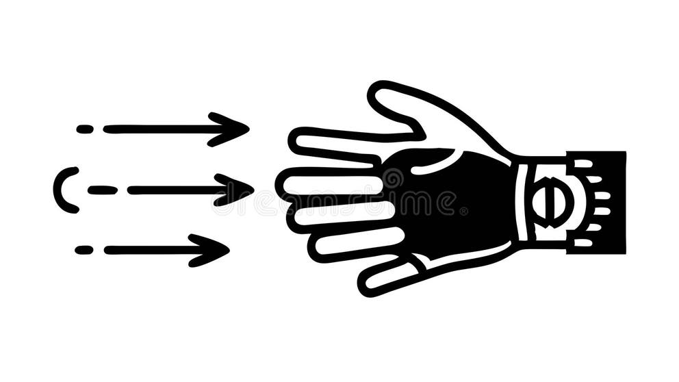 Robotic Hand with Arrows, Movement Control, Vector Design Generative AI ...