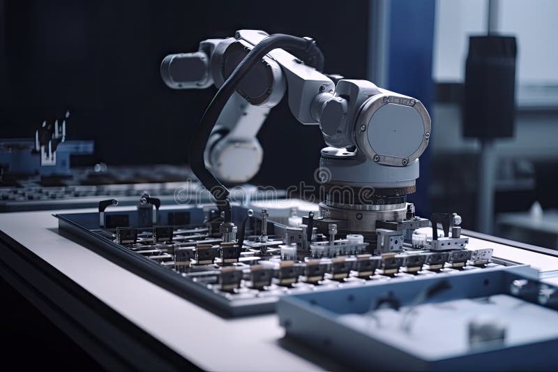 Robotic Hand Assembling Precision Parts in Assembly Line Stock ...