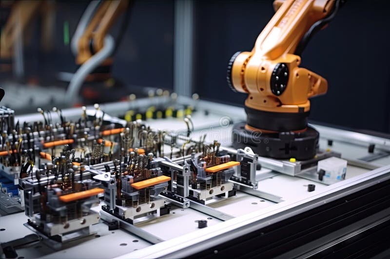 Robotic Hand Assembling Precision Parts in Assembly Line Stock ...
