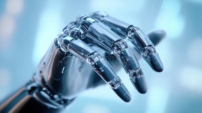 A Robotic Hand is Shown on a Futuristic Background, AI Stock Image ...