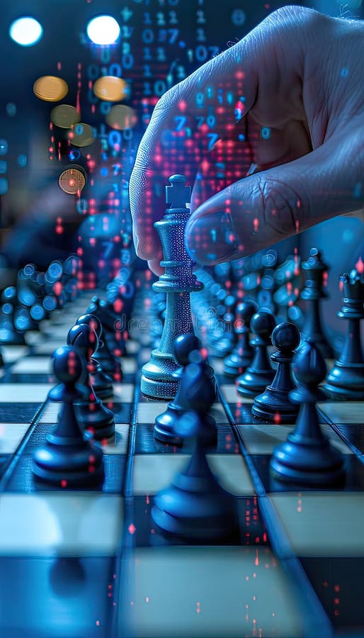 A Robot with Artificial Intelligence Plays Chess. Hand Close-up on a ...
