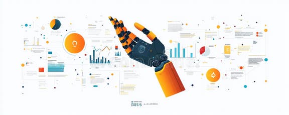 Robotic Hand with Data Visualization and Futuristic Elements Stock Photo - Image of ...