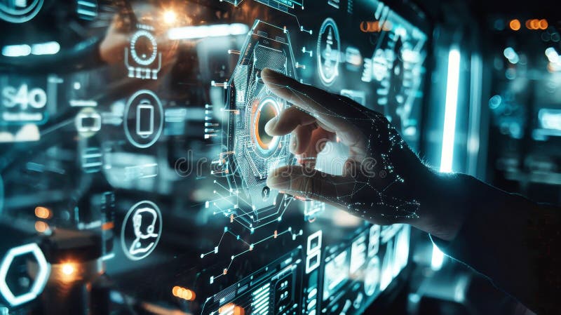 A Robotic Hand Delicately Reaches Out To Touch a Computer Screen ...