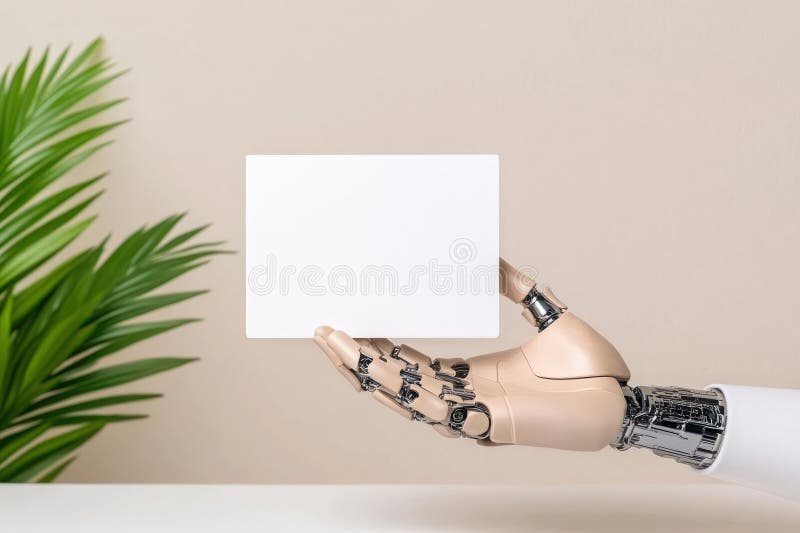 Robotic Hand Displaying Sign with Technological Fingers and White ...