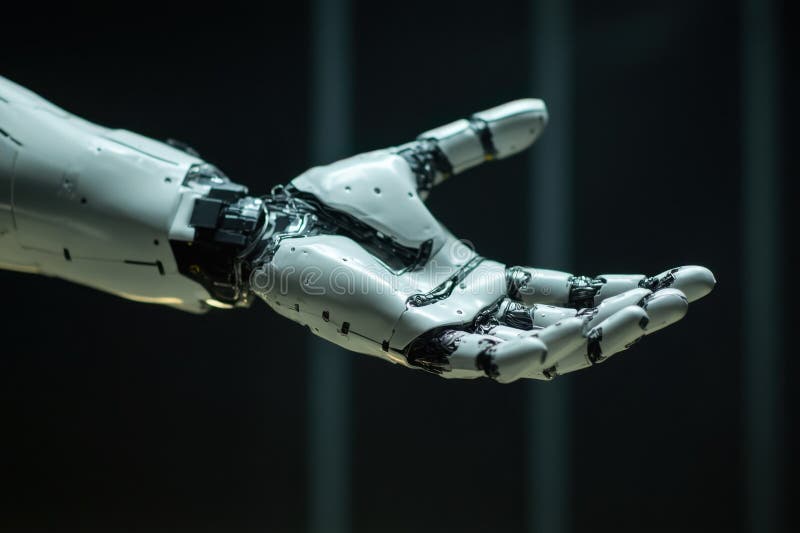 Robotic Hand Reaching Out in a Modern Technology Setting Stock ...