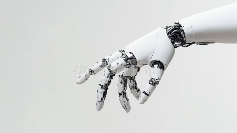 A Robotic Hand Extends Towards a Human Hand, Symbolizing the ...