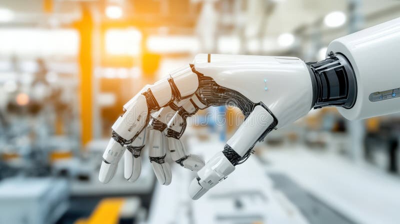 A Robotic Hand Featuring Contrasting White and Black Arms, Designed for ...