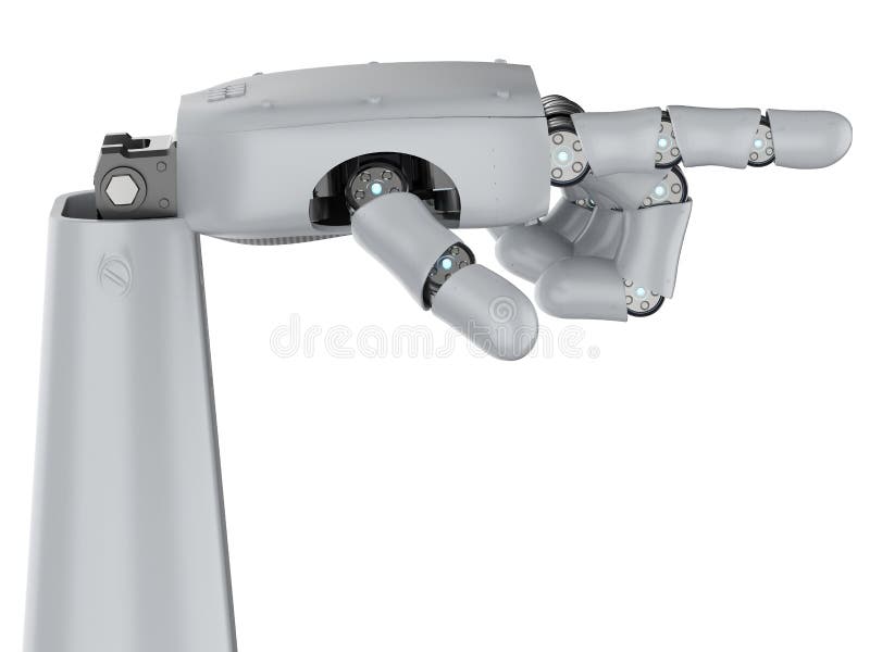 Robotic Hand Finger Point Isolated Stock Illustration - Illustration of ...