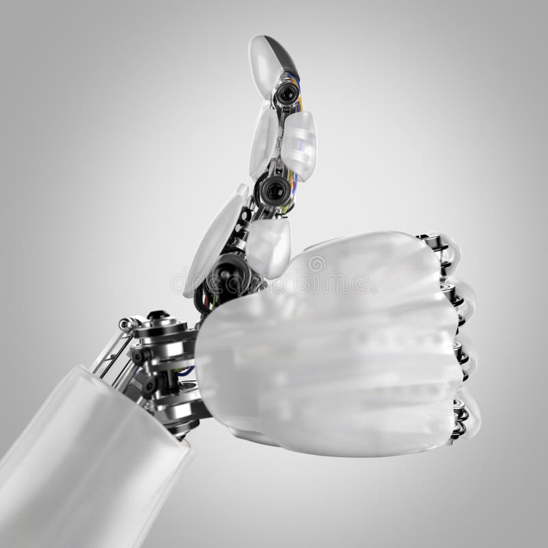 Robotic Hand Giving Thumbs Up. 3d Render Stock Illustration ...