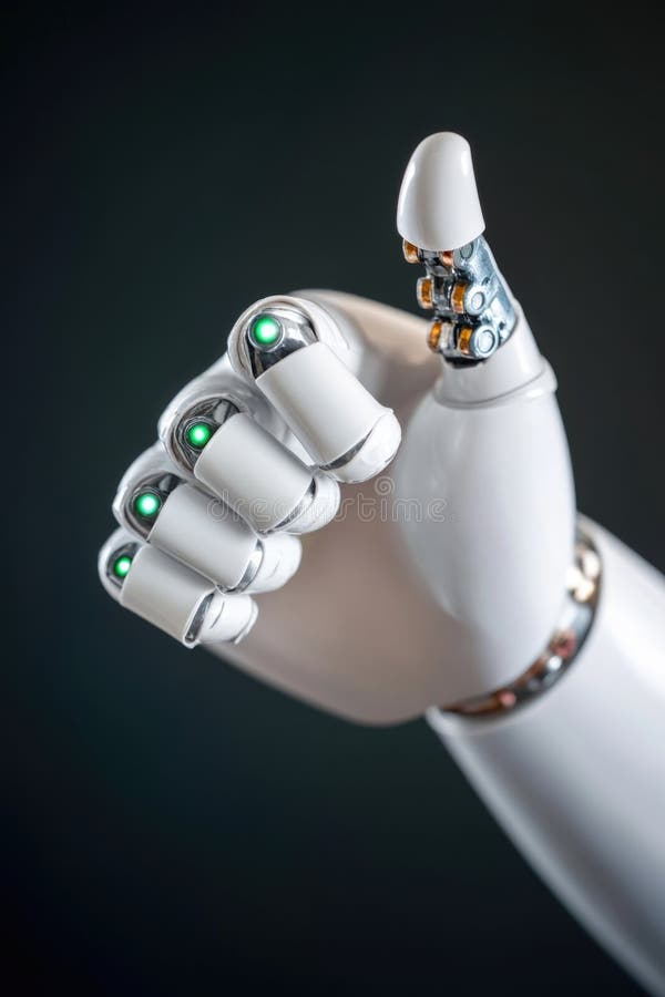 Robotic Hand Giving Thumbs Up with Modern Technology Details Stock ...