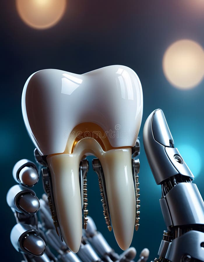 A Robotic Hand is Grasping a Tooth, Showcasing a Blend of Art and ...