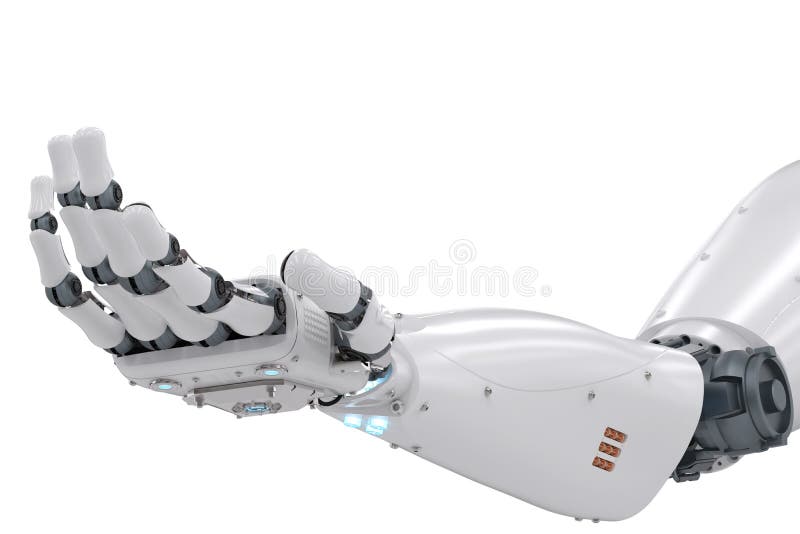 Robotic Hand with Hand Palm Open Stock Illustration - Illustration of ...
