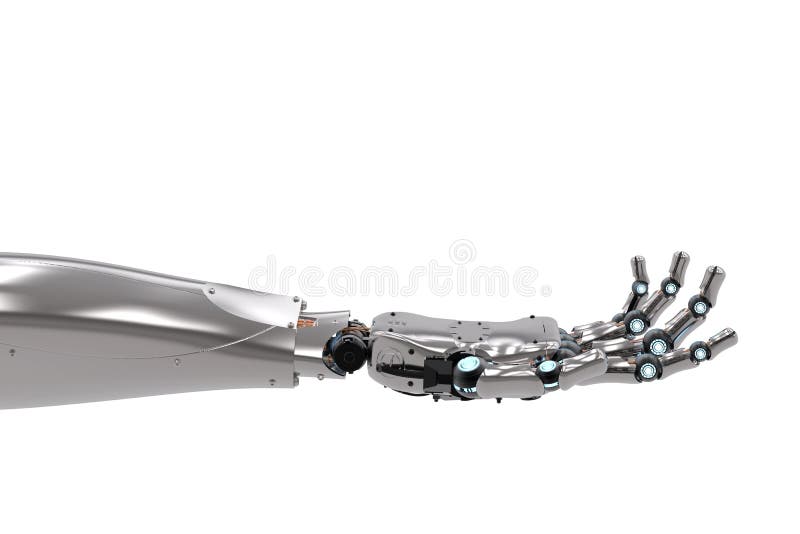 Robotic Hand with Hand Palm Open Stock Illustration - Illustration of ...